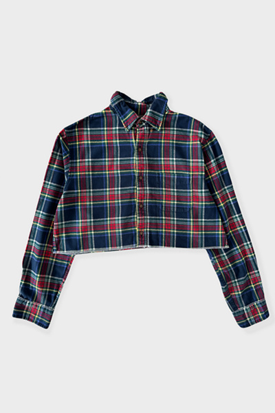 Vintage Reworked Cropped Flannel | Urban Outfitters