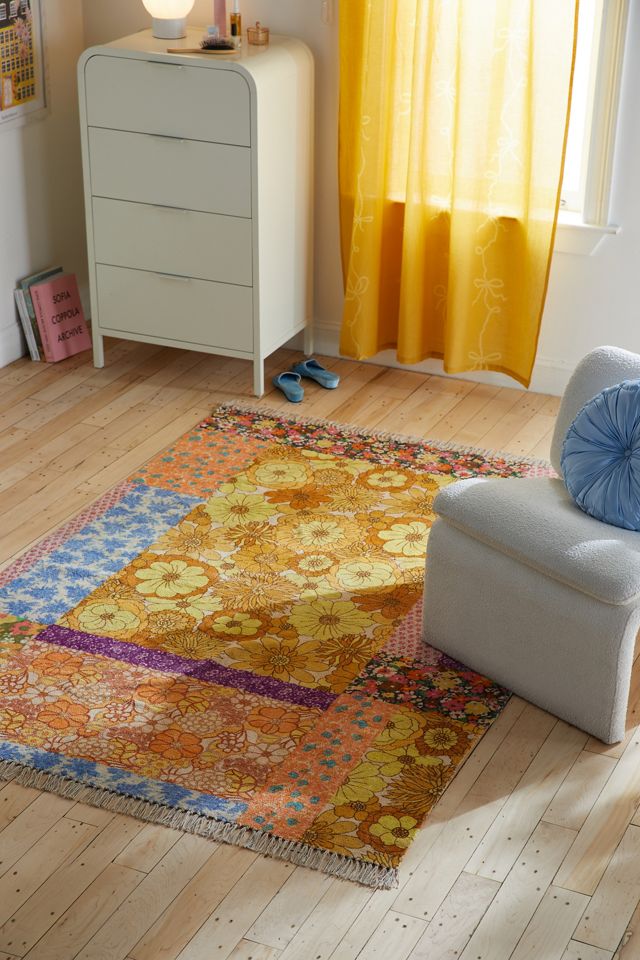Vera Floral Patchwork Printed Rug | Urban Outfitters