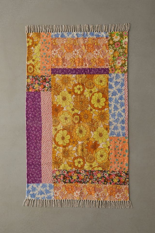 Vera Floral Patchwork Printed Rug | Urban Outfitters