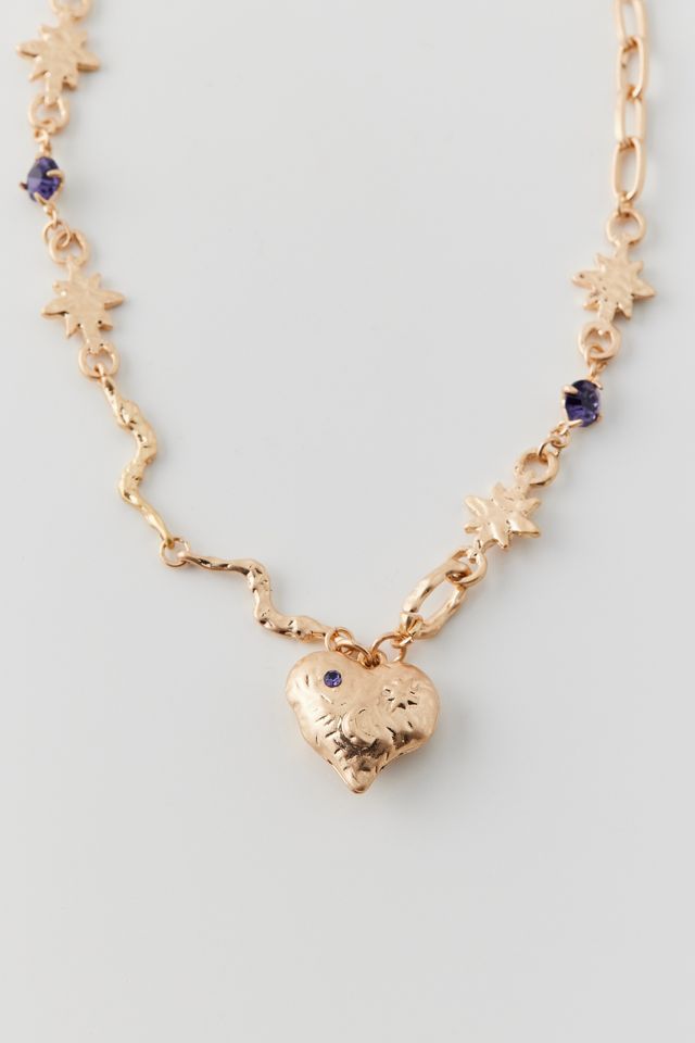 Rhea Heart Statement Necklace | Urban Outfitters