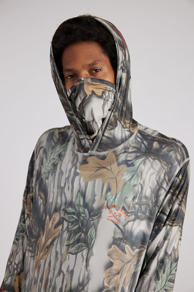 Dark Seas Bimini Camo Pattern Hooded Long Sleeve Shirt | Urban Outfitters