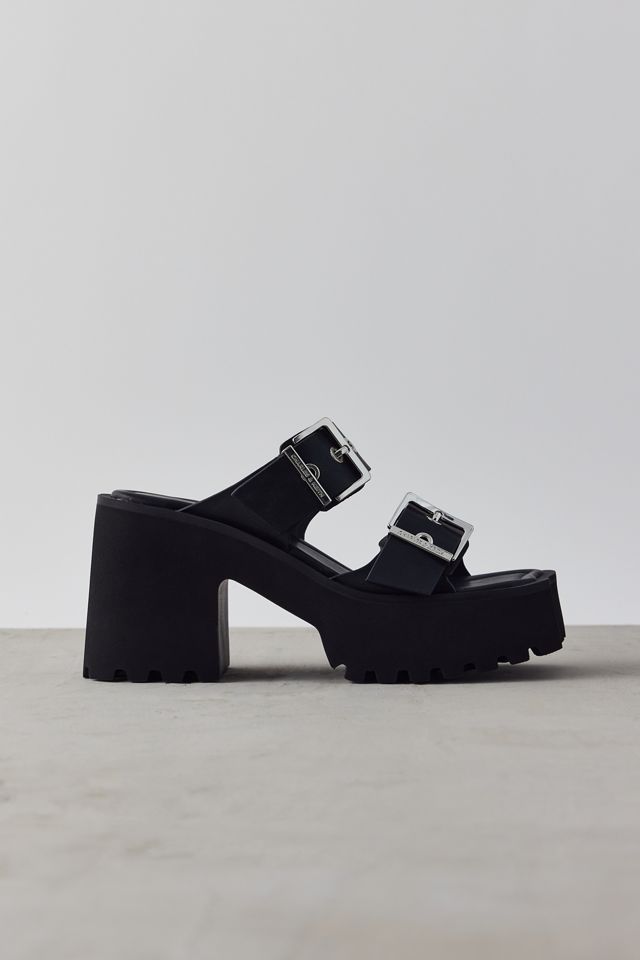 Charles & Keith Trill Grommet Double-Strap Platform Mule Sandal | Urban Outfitters