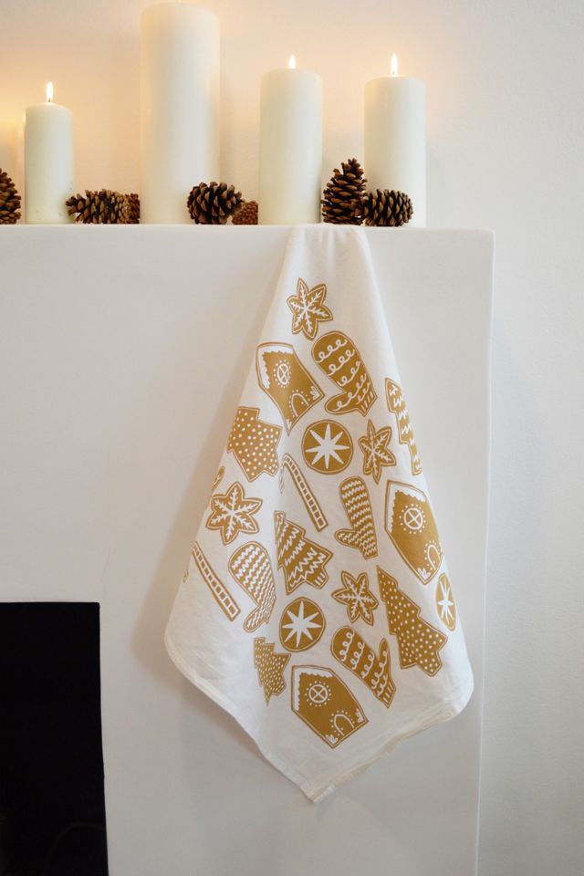 Julie Peach Gingerbread Toss Tea Towel | Urban Outfitters