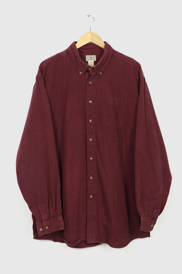 Vintage L.L. Bean Dark Red Button-Down Shirt | Urban Outfitters