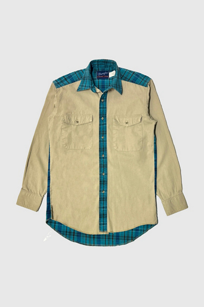 Vintage 1990’s Wrangler USA Plaid Panel Western Button Down Shirt ...