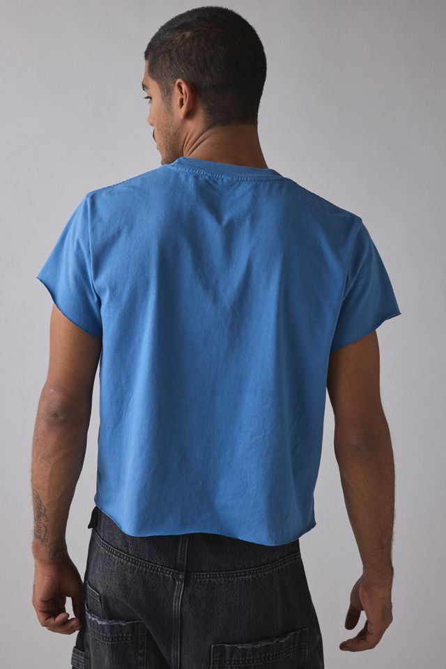 ReMADE By UO Boxy Cropped Overdyed Raw Cut Tee | Urban Outfitters