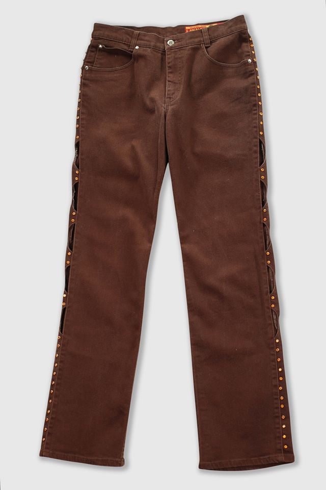 Vintage Western Brown Cut Out Studded Jeans | Urban Outfitters