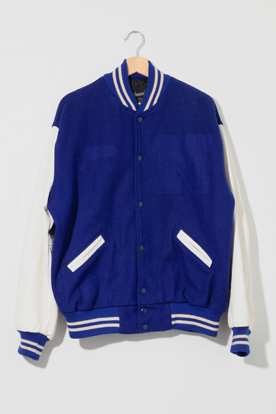 Vintage 1980s Distressed Wool Leather Varsity Letterman Jacket | Urban ...