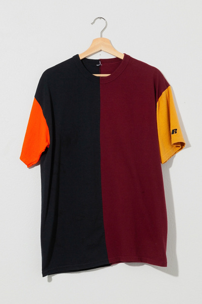 Vintage 1990s Distressed Russell Athletic Color Block T-Shirt | Urban ...