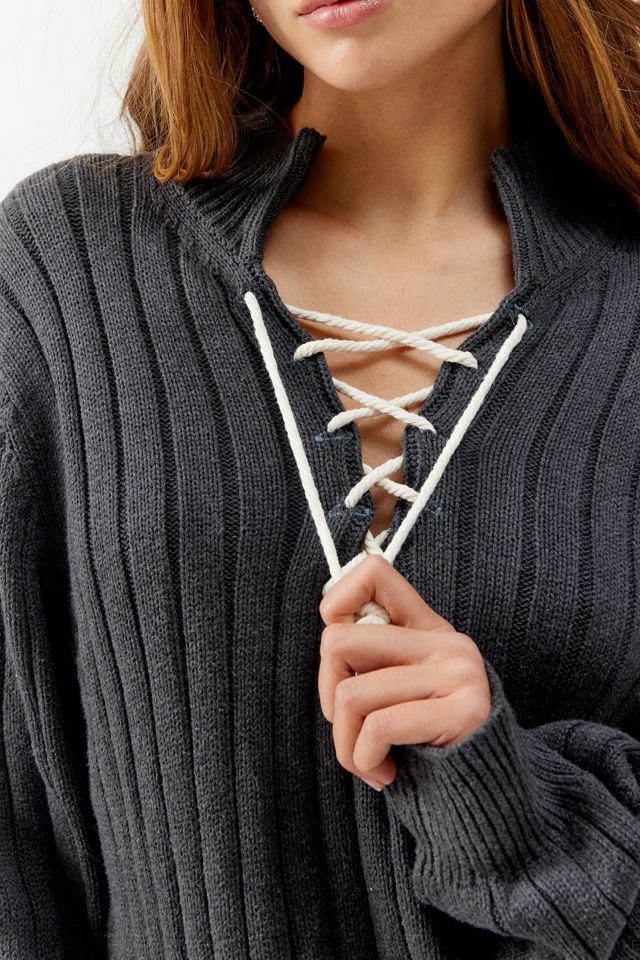 Urban Renewal Remade Lace-Up Sweater | Urban Outfitters