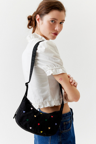 BAGGU Embroidered Small Nylon Crescent Bag | Urban Outfitters