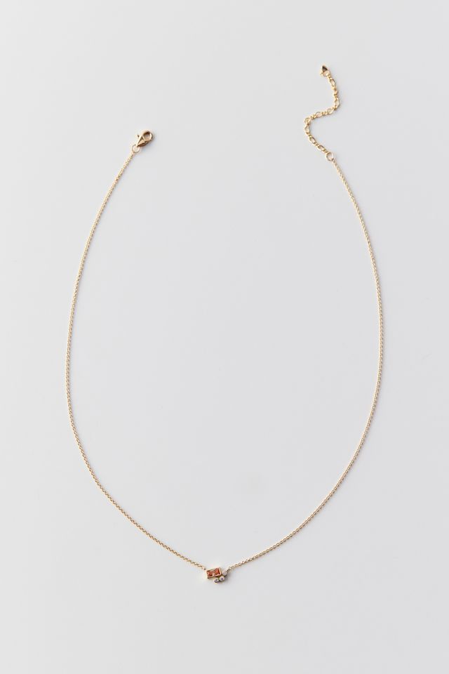 Delicate Geo Rhinestone & Gem Charm Necklace | Urban Outfitters