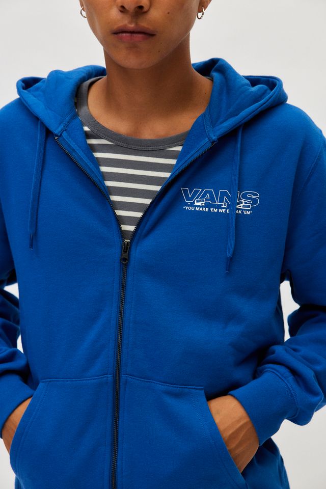 Vans Break Made Fleece Full Zip Hoodie Sweatshirt | Urban Outfitters