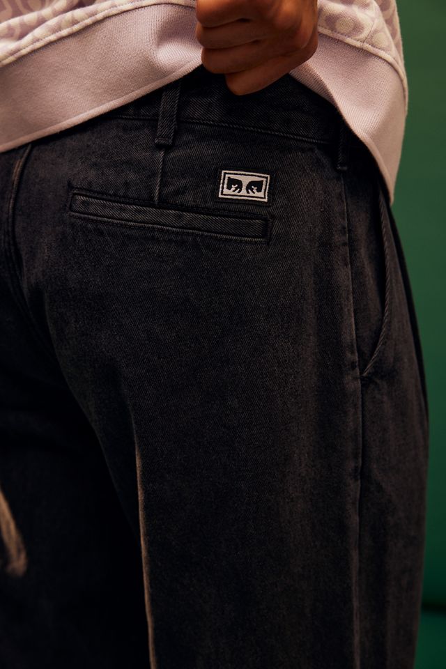 OBEY Fubar Relaxed Fit Pleated Jeans | Urban Outfitters