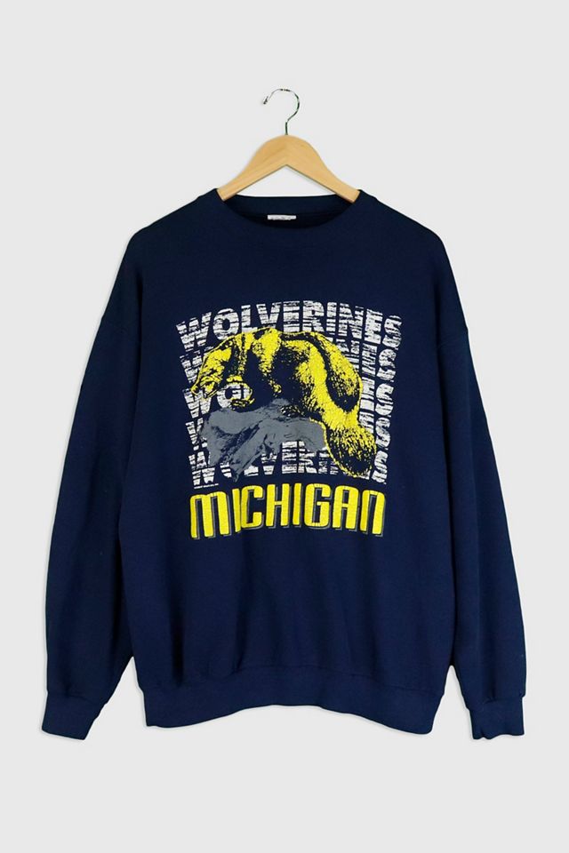 Vintage Michigan Wolverines Varsity Football Vinyl Sweatshirt | Urban ...