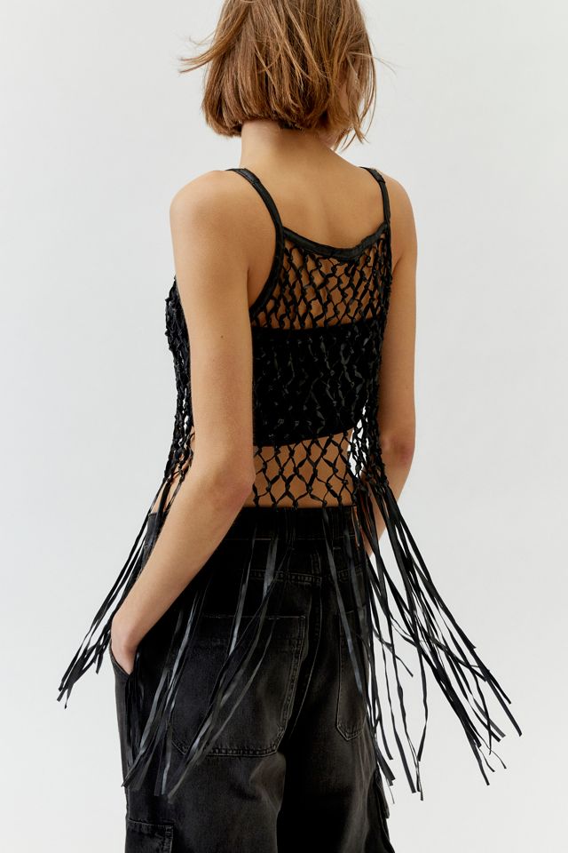 Willa Leather Fringe Top | Urban Outfitters Canada