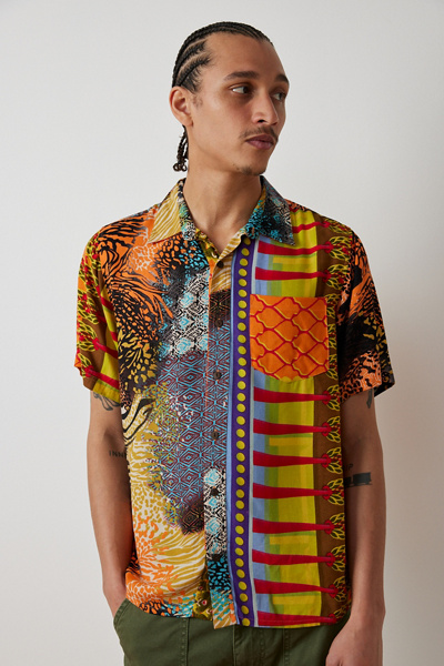 Raga Man Rithik Patterned Short Sleeve Button-Down Shirt | Urban ...