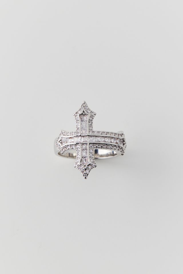 Iced Cross Ring | Urban Outfitters