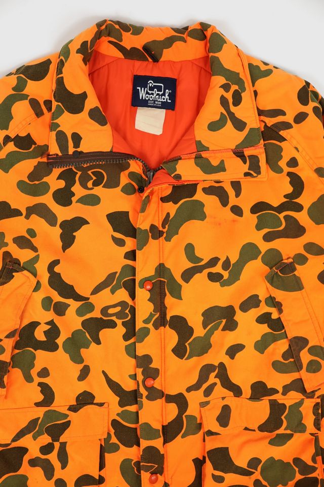 Vintage Woolrich Orange Camo Jacket | Urban Outfitters