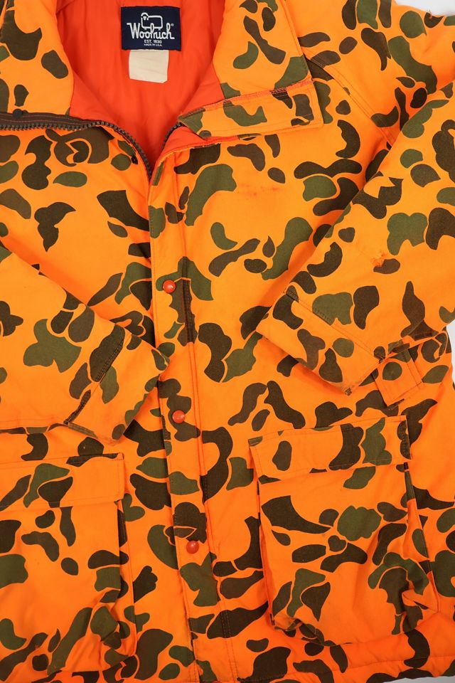 Vintage Woolrich Orange Camo Jacket | Urban Outfitters
