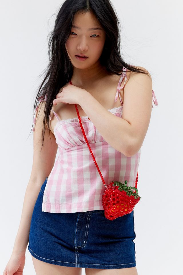 Kimchi Blue Strawberry Beaded Crossbody Bag | Urban Outfitters Canada