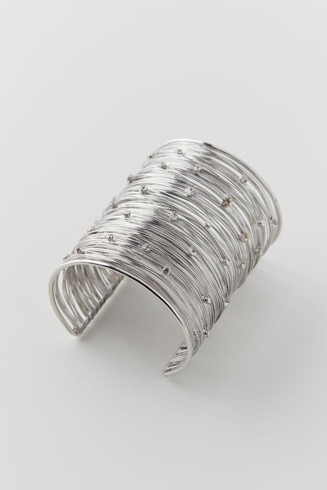 Statement Modern Rhinestone Cuff Bracelet | Urban Outfitters