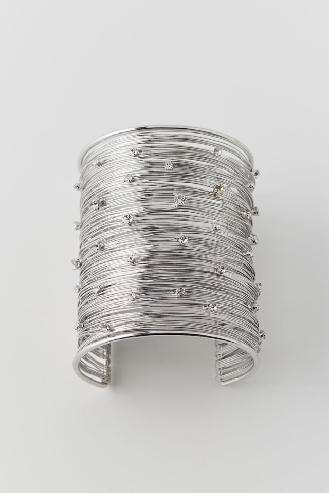 Statement Modern Rhinestone Cuff Bracelet | Urban Outfitters