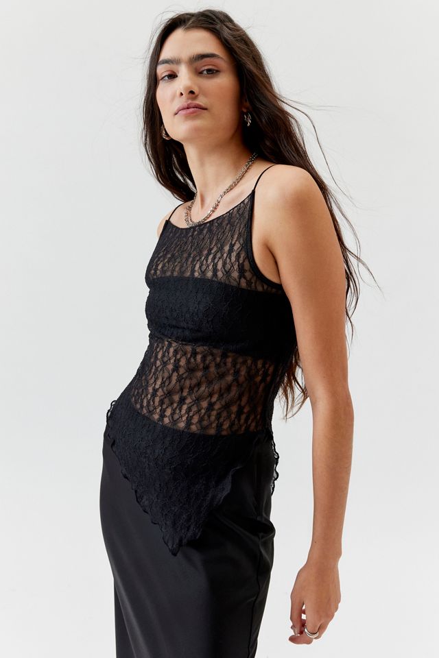 Urban Renewal Remnants Lace Longline Asymmetrical Tank Top | Urban ...