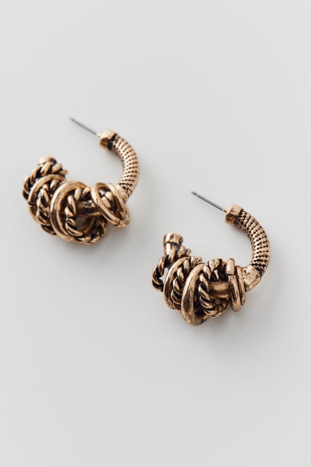 Texture Wrapped Hoop Earring | Urban Outfitters Canada