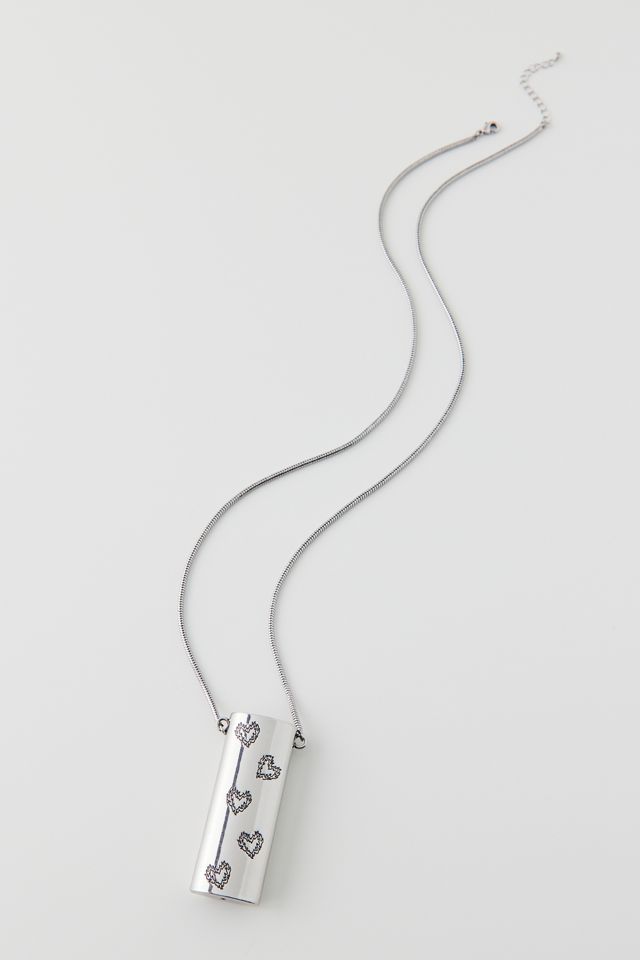 Etched Flame Heart Lighter Holder Necklace | Urban Outfitters
