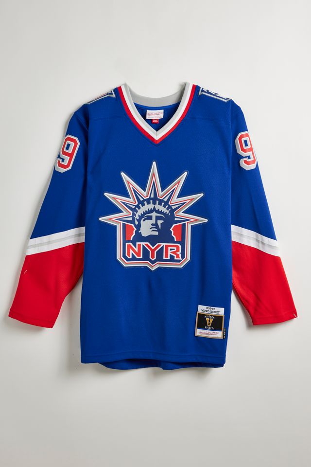 Mitchell & Ness Blue Line Wayne Gretzky New York Rangers 1996 Jersey ...