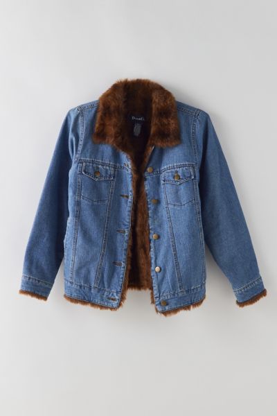 Vintage Faux Fur-Lined Denim Jacket | Urban Outfitters