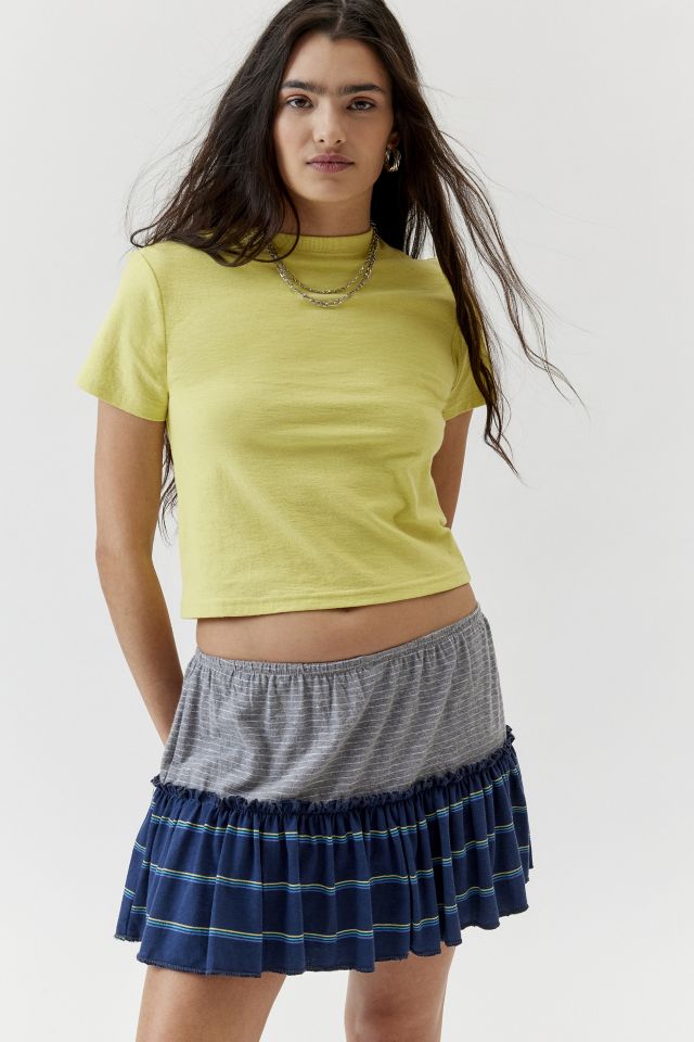 Urban Renewal Remade Striped Ruffle Mini Skirt Urban Outfitters