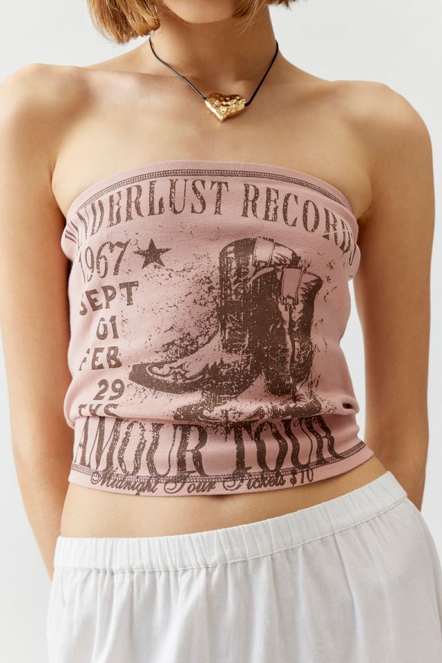 Wanderlust Records Cowboy Boots Tube Top | Urban Outfitters
