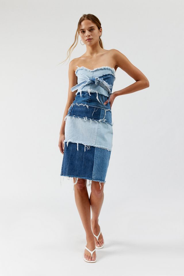 Urban Renewal Remade Pieced Denim Mini Dress | Urban Outfitters