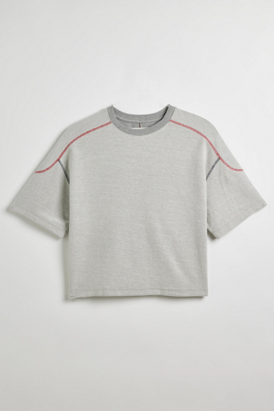 BDG Lax Reverse Short Sleeve Crew Neck Sweatshirt | Urban Outfitters