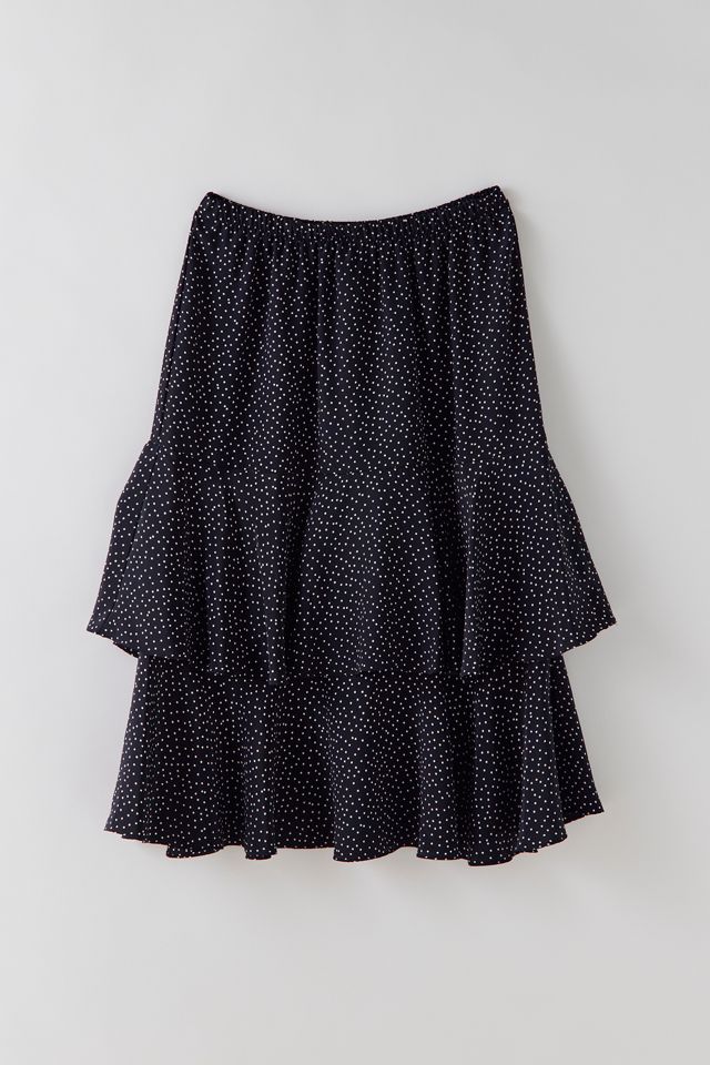 Vintage Tiered Ruffle Midi Skirt | Urban Outfitters