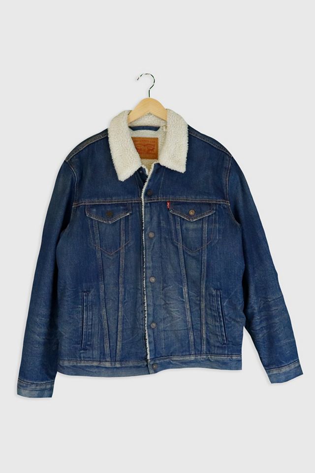 Vintage Levi’s® Fleece Denim Snap Button Jacket | Urban Outfitters