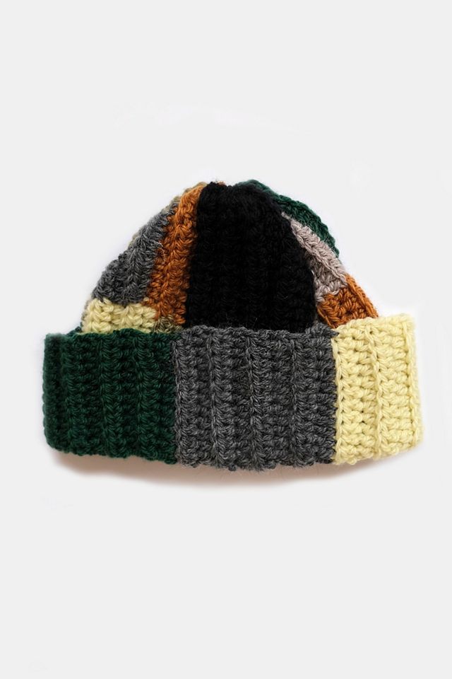 MARVES new york Crochet Checkered Wool Short Roll Beanie No.23-004 ...