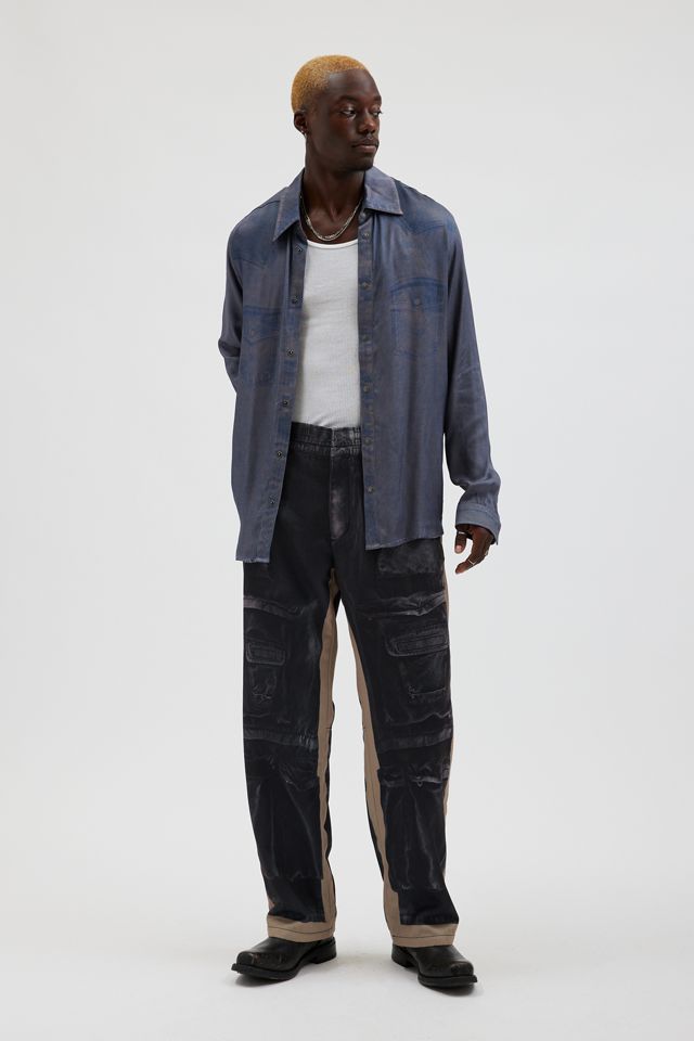 Diesel Schulz Printed Jean Pattern Paneled Pant | Urban Outfitters