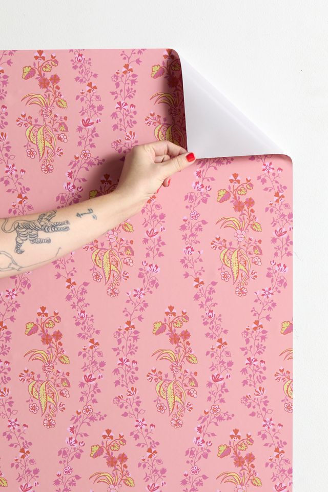 UO Home Posie Pink Removable Wallpaper | Urban Outfitters Canada