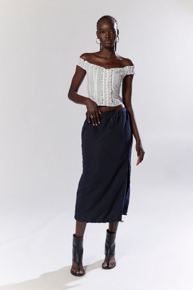 Motel Alderidge Striped Corset Top | Urban Outfitters