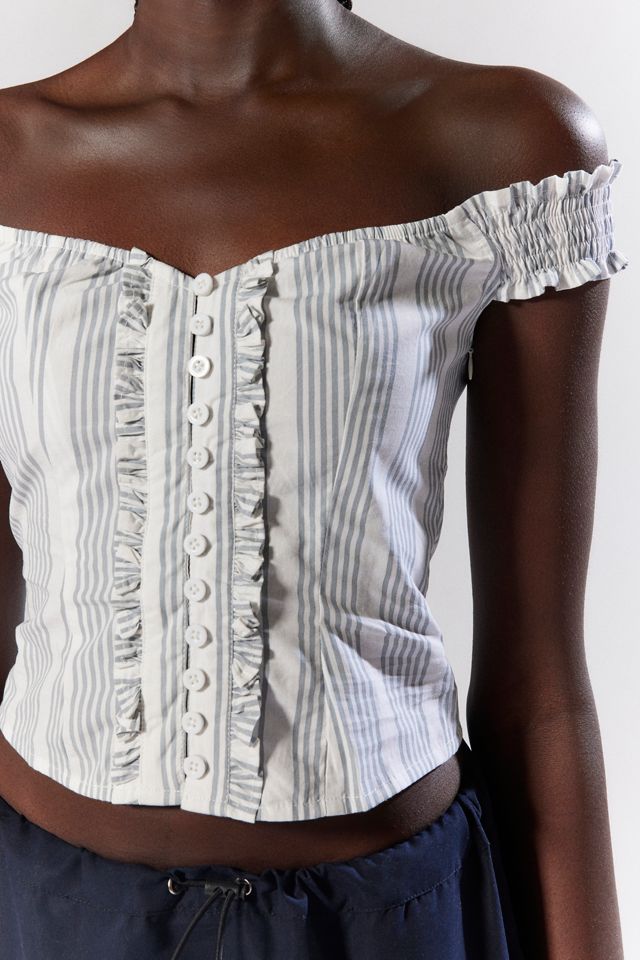 Motel Alderidge Striped Corset Top | Urban Outfitters Canada
