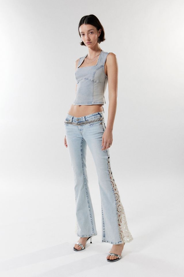 Silence + Noise Delilah Backless Denim Halter Top | Urban Outfitters Canada