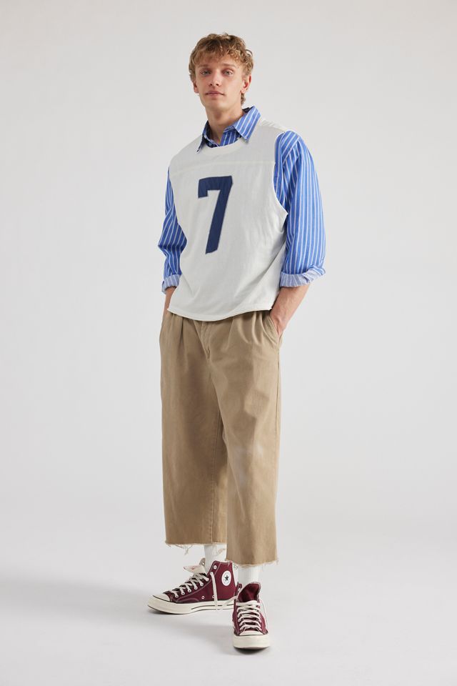 Urban Renewal Remade Long Line Cropped Raw Cut Hem Khaki Pant | Urban ...