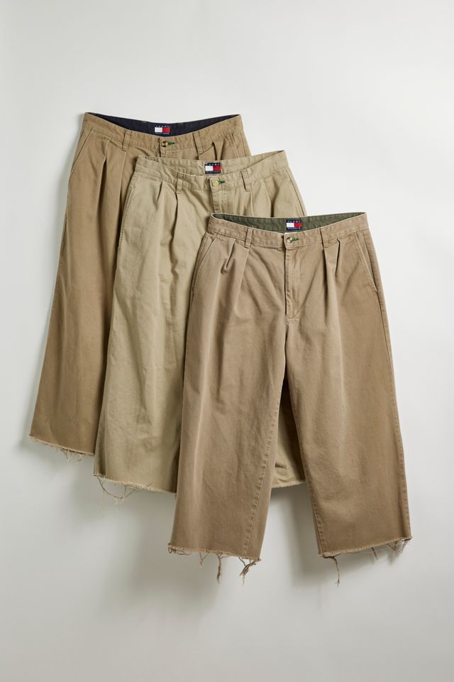 Urban Renewal Remade Long Line Cropped Raw Cut Hem Khaki Pant | Urban ...