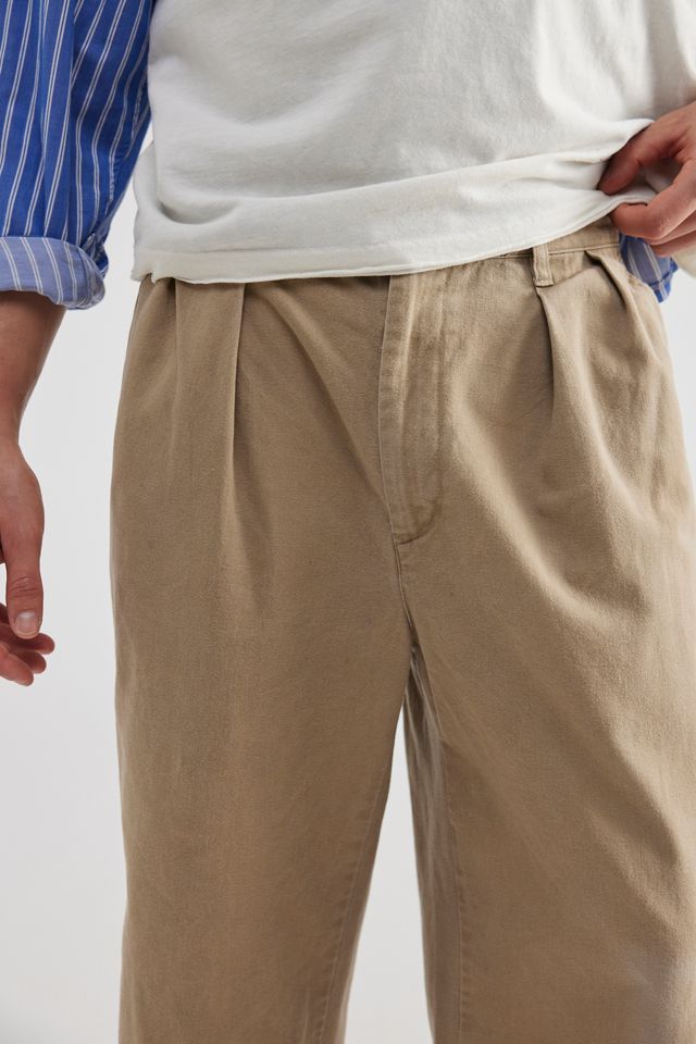 Urban Renewal Remade Long Line Cropped Raw Cut Hem Khaki Pant | Urban ...