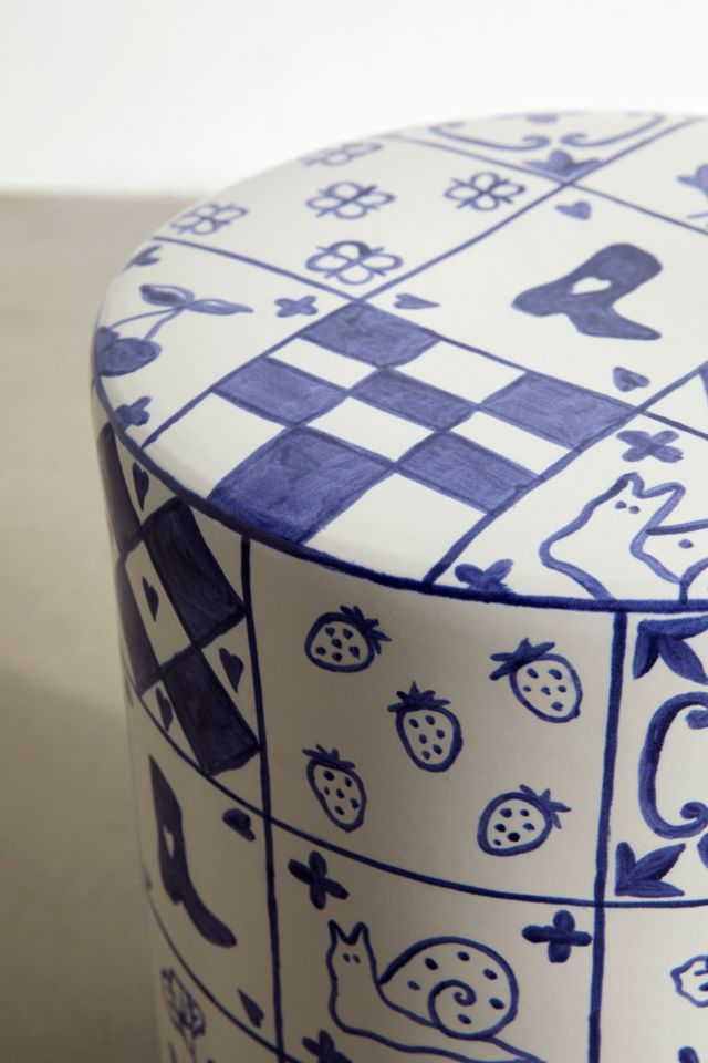 Marina Tile Ceramic Side Table | Urban Outfitters