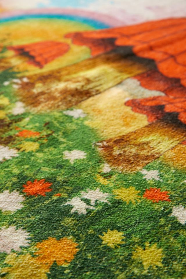 Mushroom Digital Printed Chenille Rug | Urban Outfitters