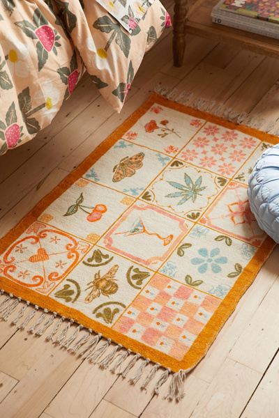 Mariana Tile Digital Printed Chenille Rug | Urban Outfitters